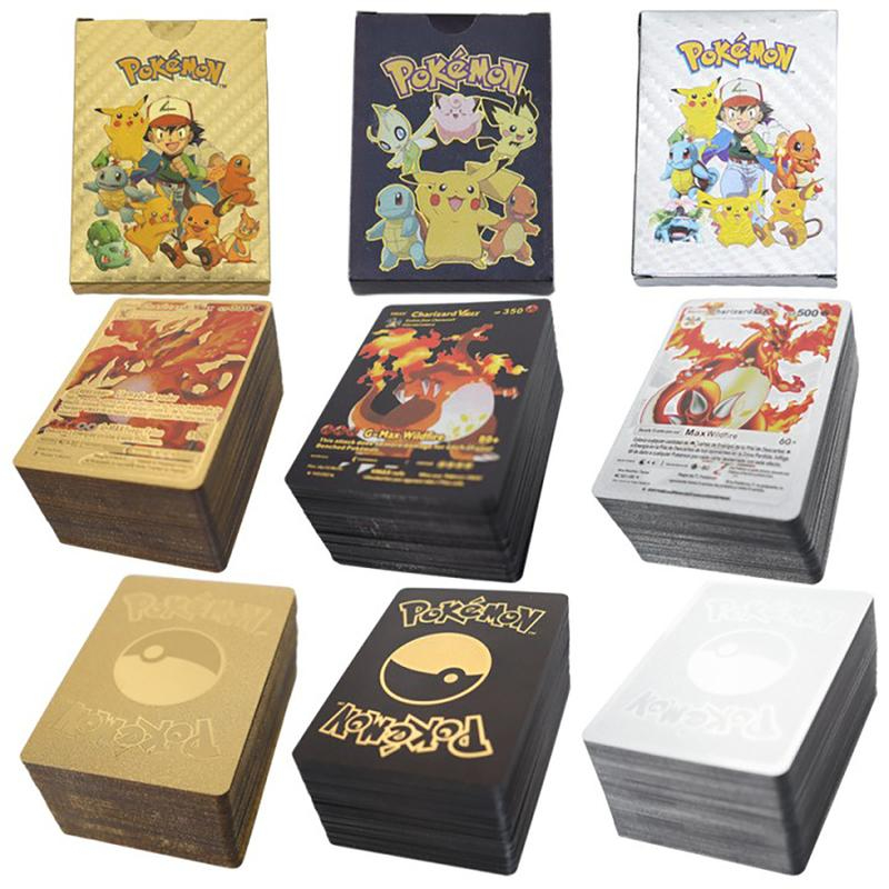 55 PCS Pokemon LOMO Cards Set - Gold Metal Pikachu Rare Collection Fan ...