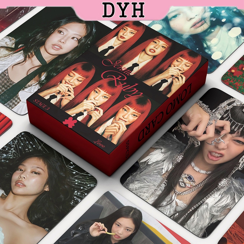 55pcs/box BLACKPINK Photocard JENNIE 2023 LOMO Card Postcard Collection ...