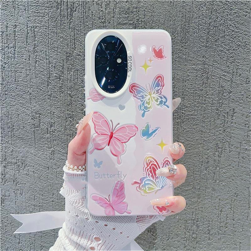 Honor 200 Pro X7C Case Honor 200 90 5G Case Cute Pink Butterfly Matte ...