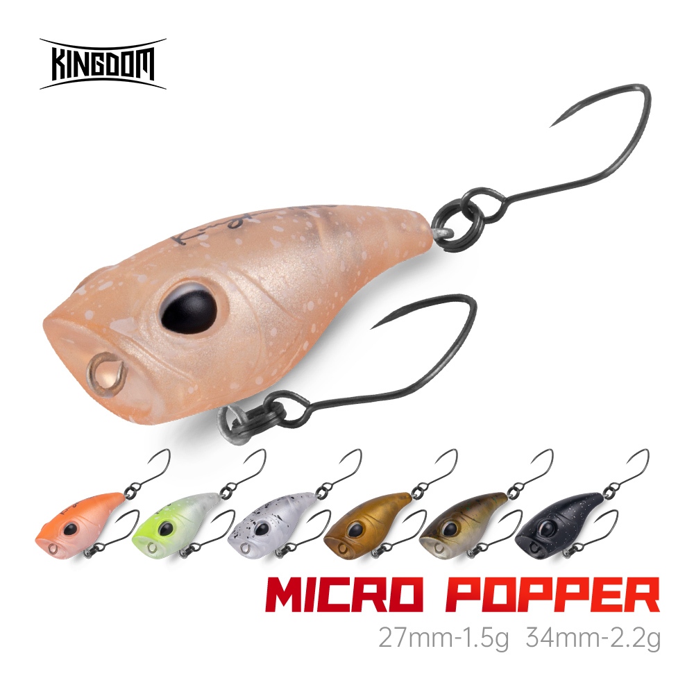 Kingdom Micro Popper Fishing Lure 1.5g/27mm 2.2g/34mm Floating Hard ...