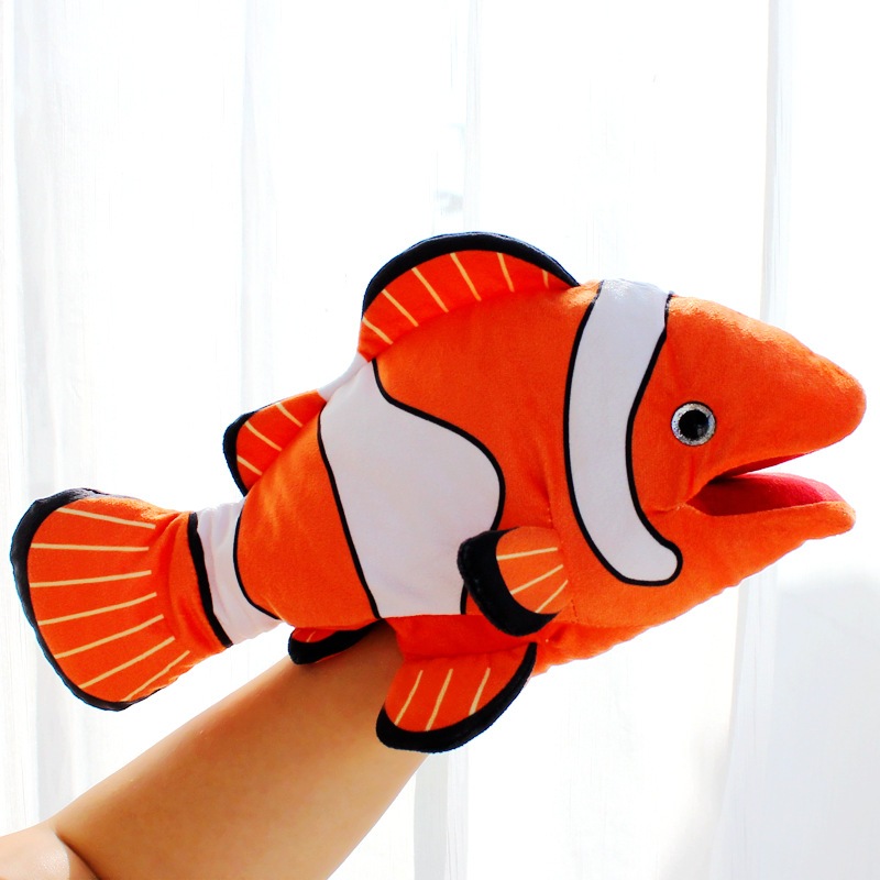 hand puppet fish Clownfish with open mouth stuffed plush toy | Shopee ...