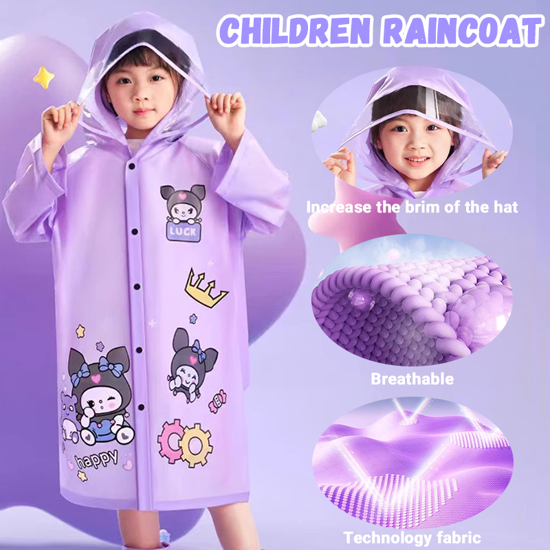COD Raincoat for Kids Waterproof Extendable Backpack Night Eeflective ...