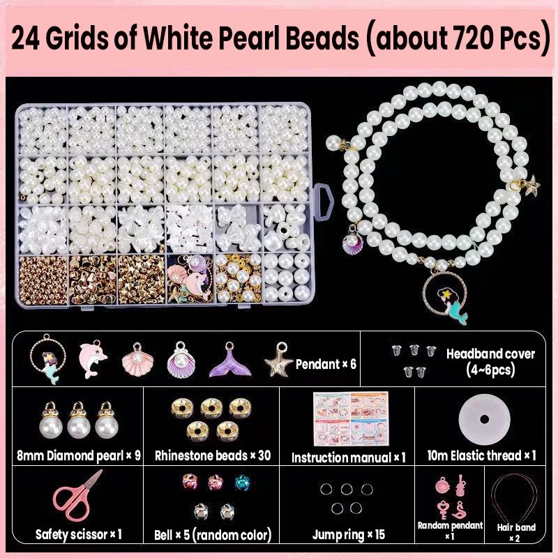 Aesthetic Ocean Pearl Beads Kit Beads Bracelet Set Bracelet Making Kit ...