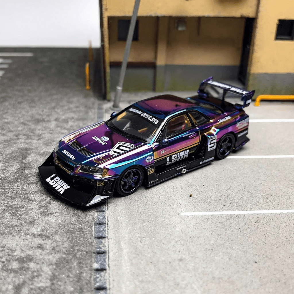 CM Model 1 64 Nissan Skyline LBWK LB-ER34 Super Silhouette Chase Rainbow Chrome | Shopee Philippines