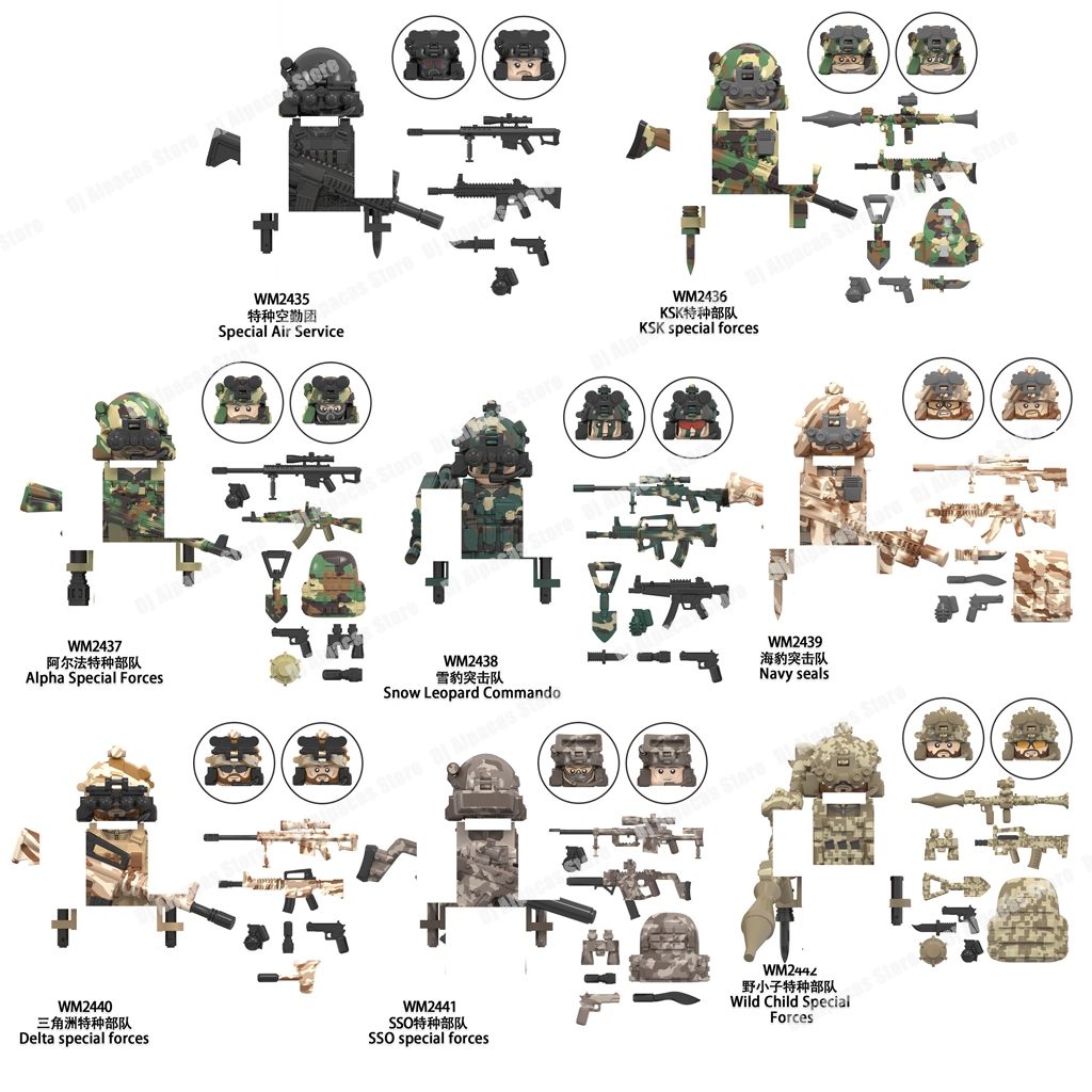 Special Air Service Alpha Building Blocks Figures Navy Seals Toy Snow Leopard Commando ...