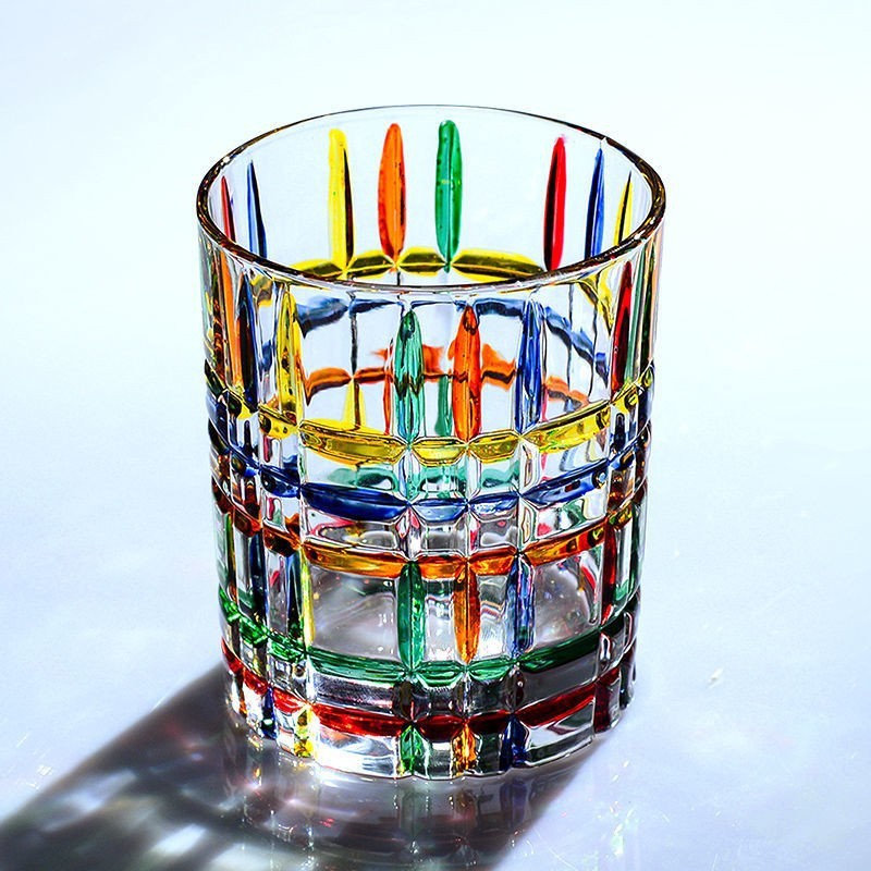 【lianju·Life hall】Stained Glass Cup Color Block Irregular Water Cup ...