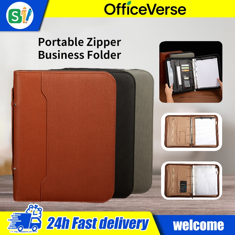 Leather Portfolio Bag With Handle | Long size. Seaman's File Folder ...