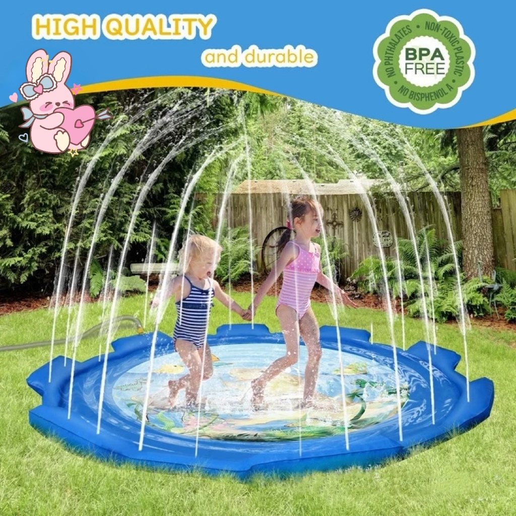New 1.7M children's water spray play mat round inflatable water spray ...
