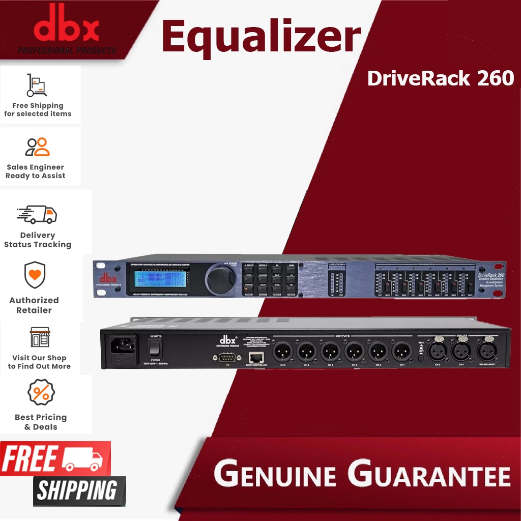 dbx DriveRack 260 2x6 I/O speaker management system (crossover, graphic equalizer, parametric ...