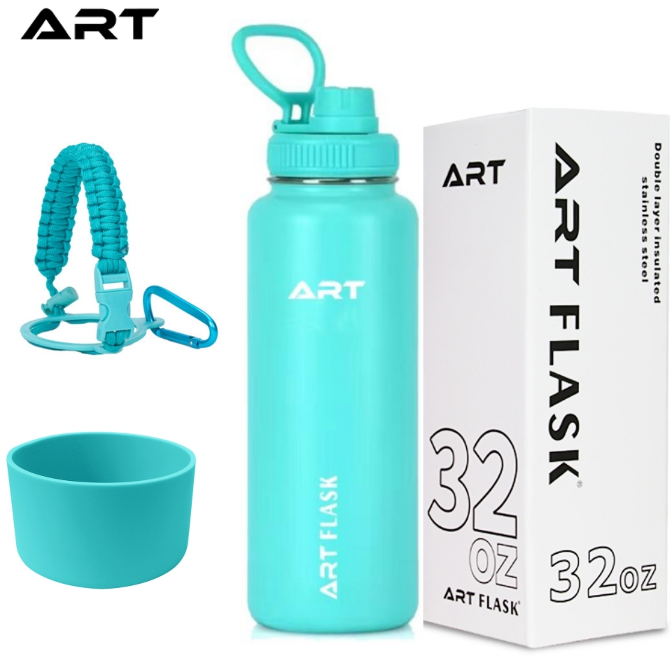 Art flask 32oz 22oz tubler vacuum insulated stainless flask thumbler ...
