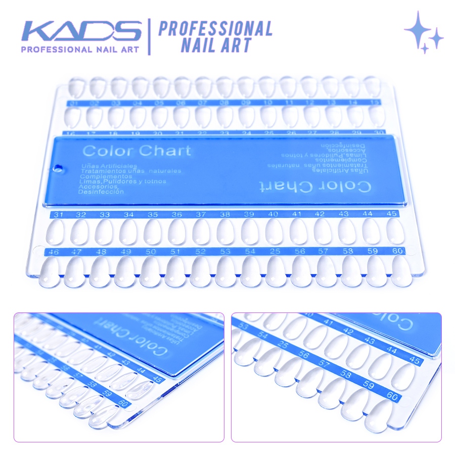 KADS Nail Art 60 Tips Color Chart Display Grids Practice Wheel Makeup ...