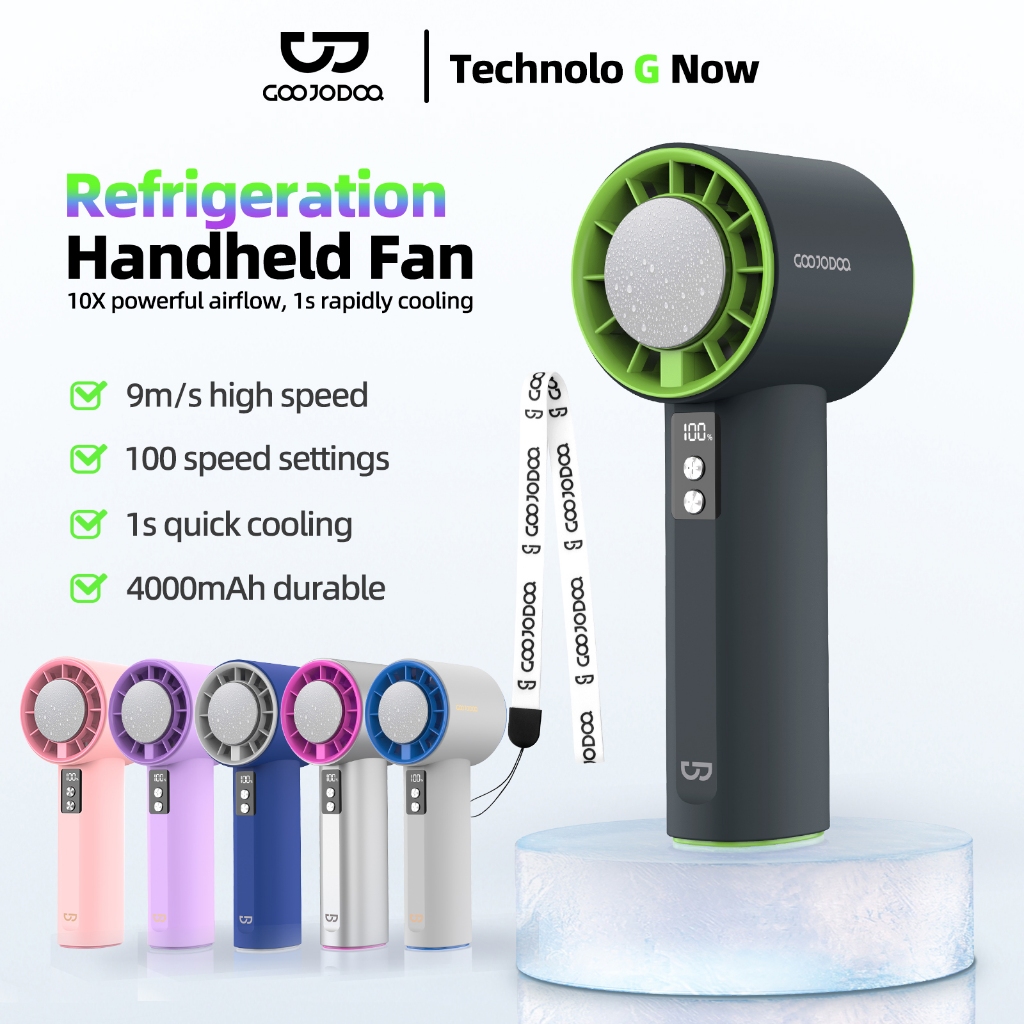 GOOJODOQ 4000 mAh Turbo Jet Mini Fan Rechargeable Handheld Portable ...