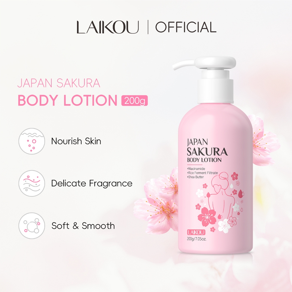 LAIKOU Japan Sakura Body Lotion Niacinamide + Vitamin C Brightening ...