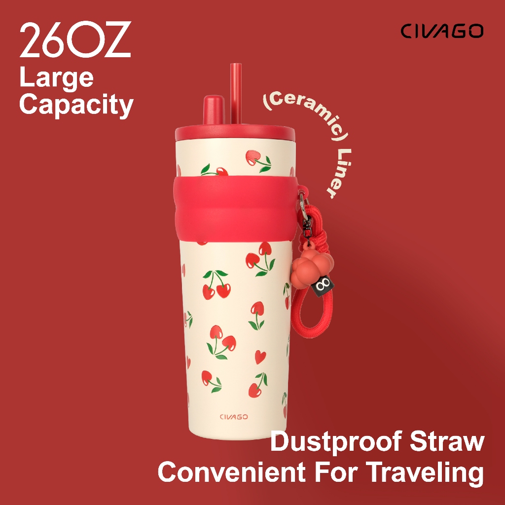 （Pre order）CIVAGO（26oz）Ceramic liner Stainless Steel Coffee Mug With ...