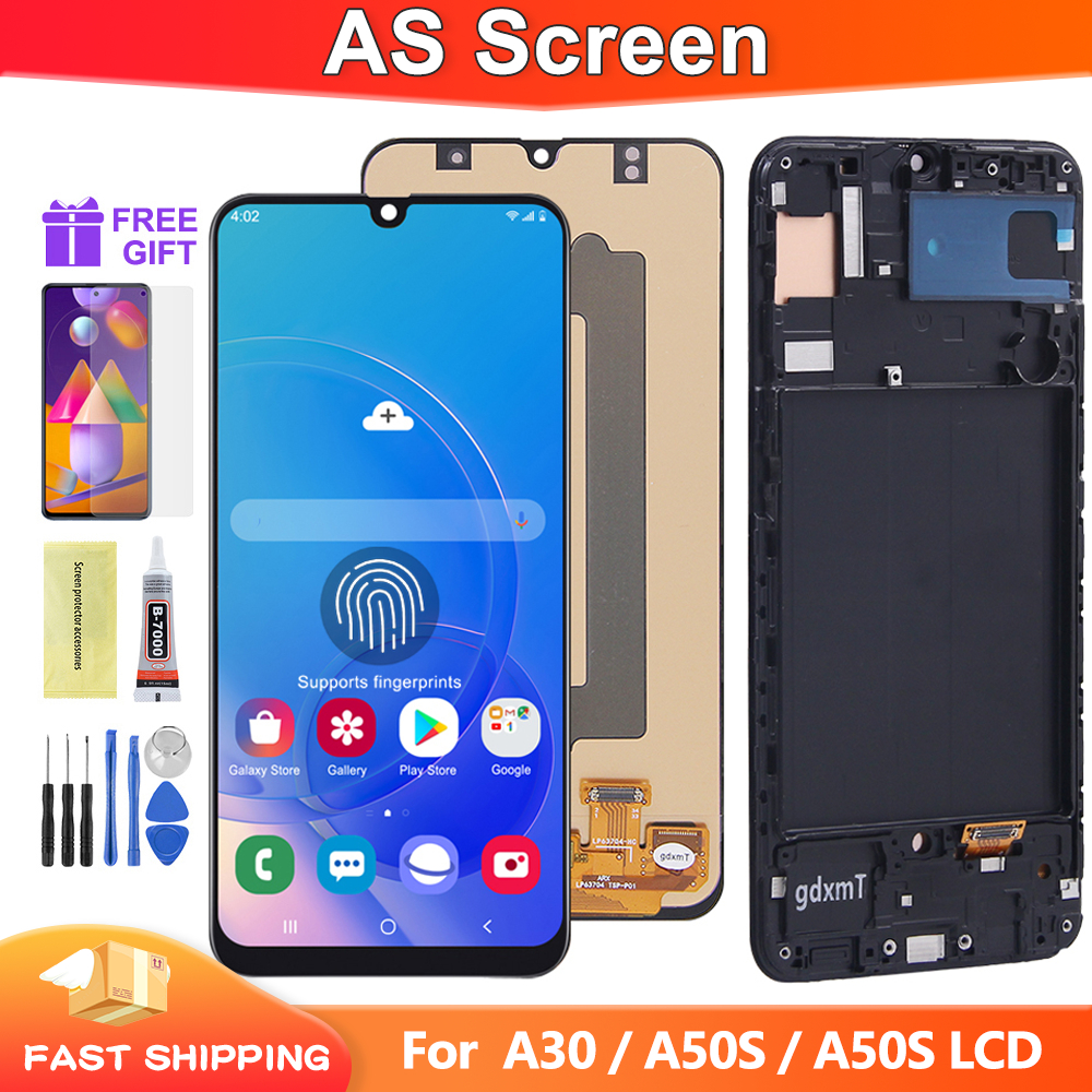 AMOLED for Samsung A50 A505 A50S A507 A30 A305 LCD Display Touch Screen with Frame Digitizer ...