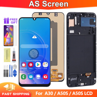 AMOLED for Samsung A50 A505 A50S A507 A30 A305 LCD Display Touch Screen with Frame Digitizer ...