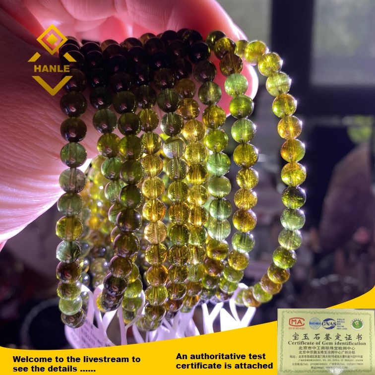 HANLE natural green tourmaline bracelet high quality high clarity with ...