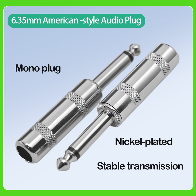 1/4" Audio Plugs 6.35mm Plug TS Male 1/4 inch Solder Type Mono Plug Design Connector for DJ ...