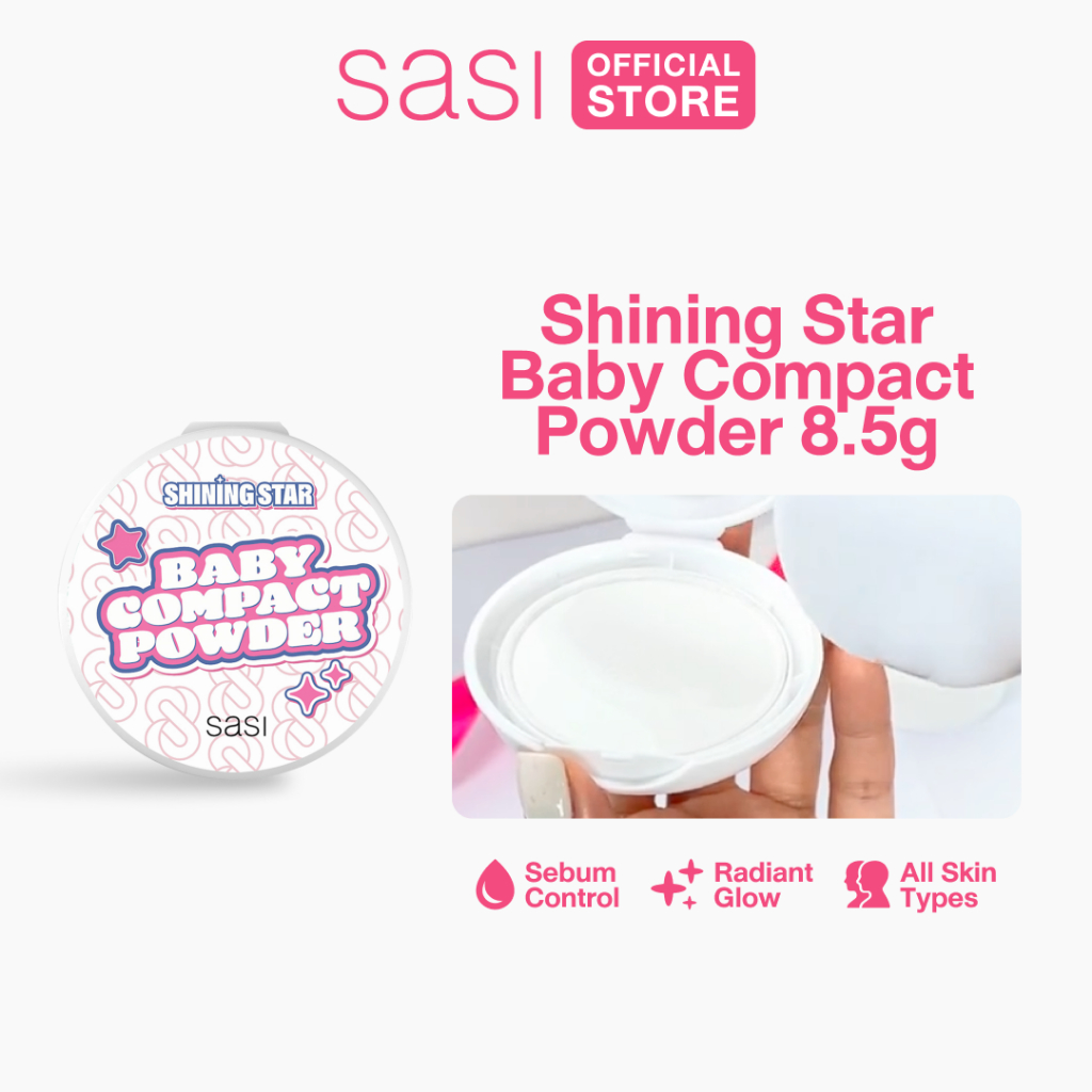 [Official] SASI Shining Star Baby Compact Powder 8.5g (For-Acne-Prone ...