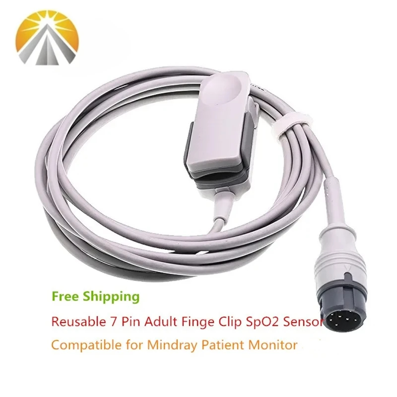 SPO2 Sensor Reusable for Mindray 8 Pin Beneview T5 T6 T8 OXI-MAX Tech ...