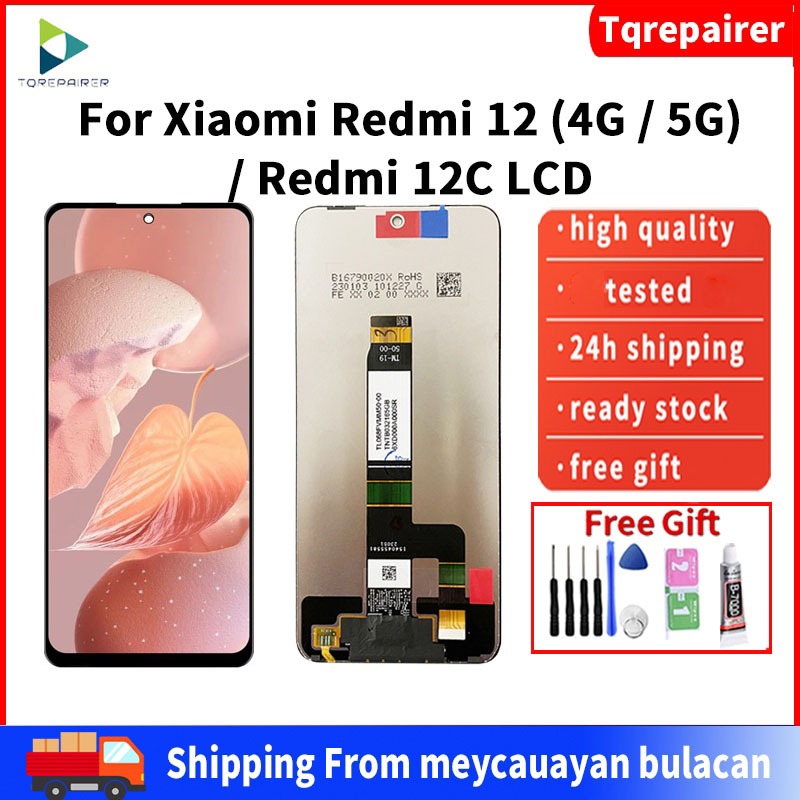 [Tqrepairer ] For Xiaomi Redmi 12 4G / 5G/ Redmi 12C LCD DIsplay Touch Screen Digitizer Assembly ...
