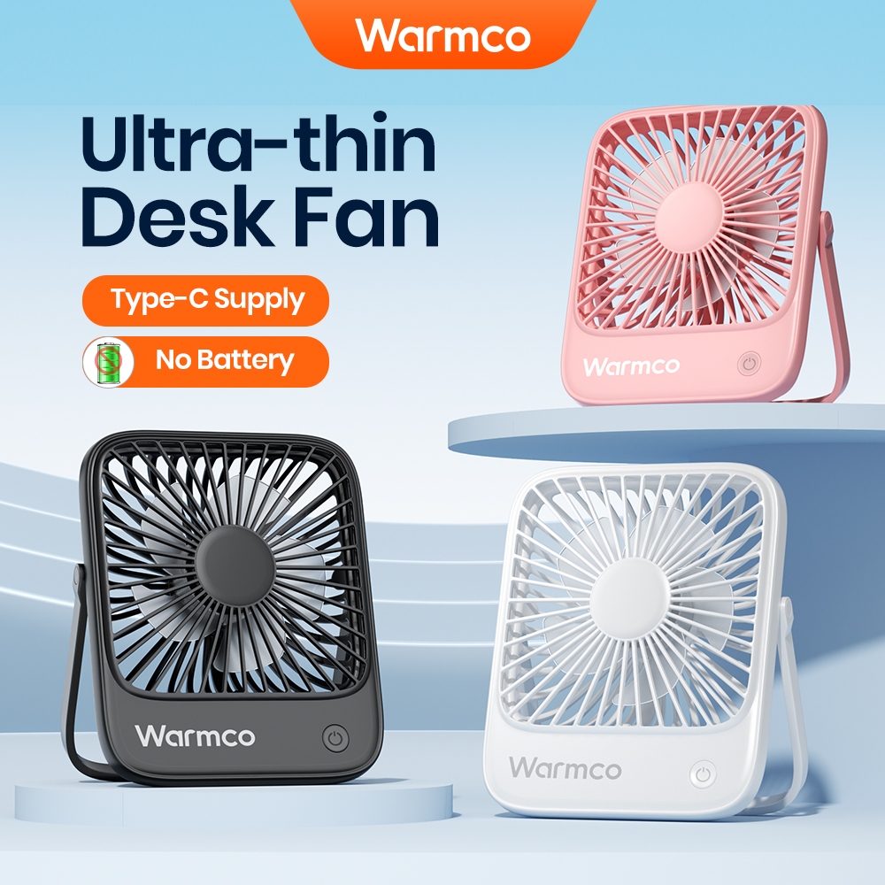 Warmco USB Desk Fan USB C Corded Powered Personal Fan Strong Airflow ...