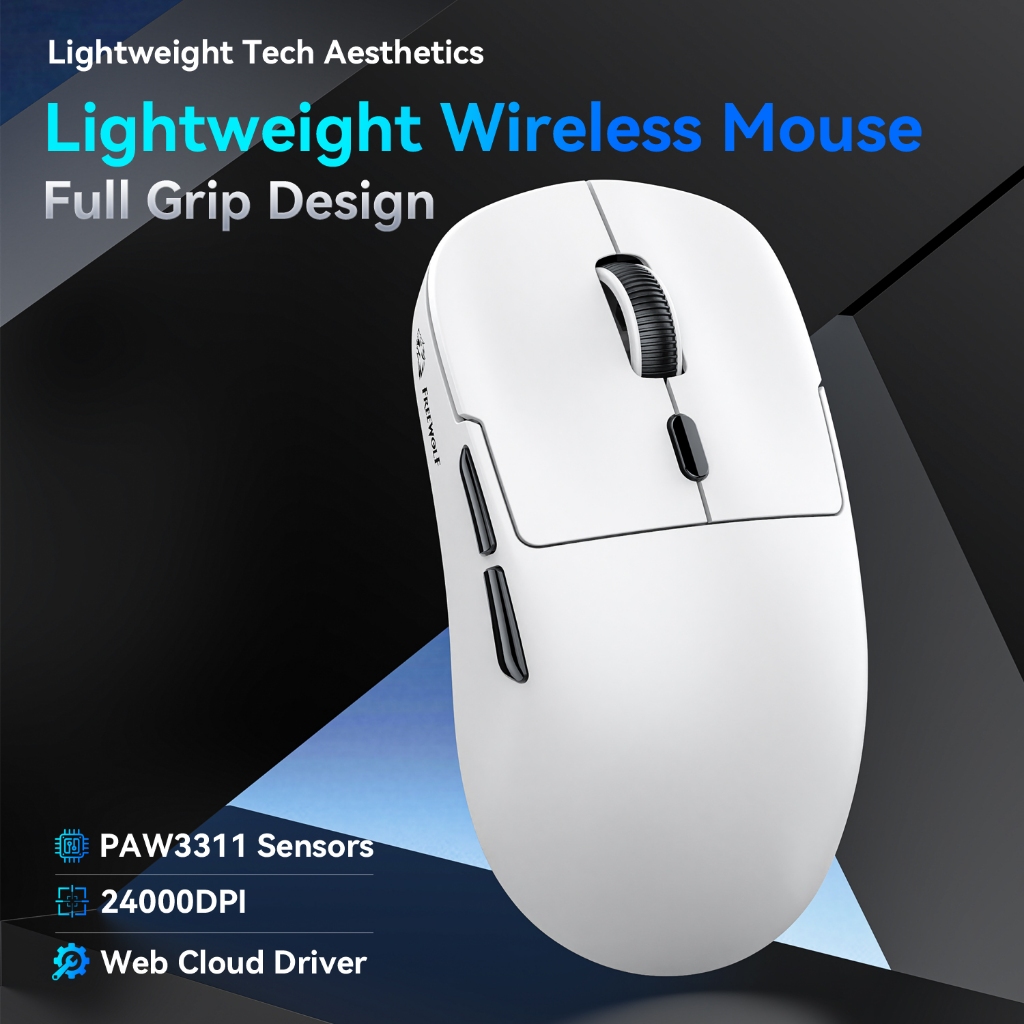 FREEWOLF A6 Wireless gamer mouse,PAW3311 24000DPI,Bluetooth Mouse ...