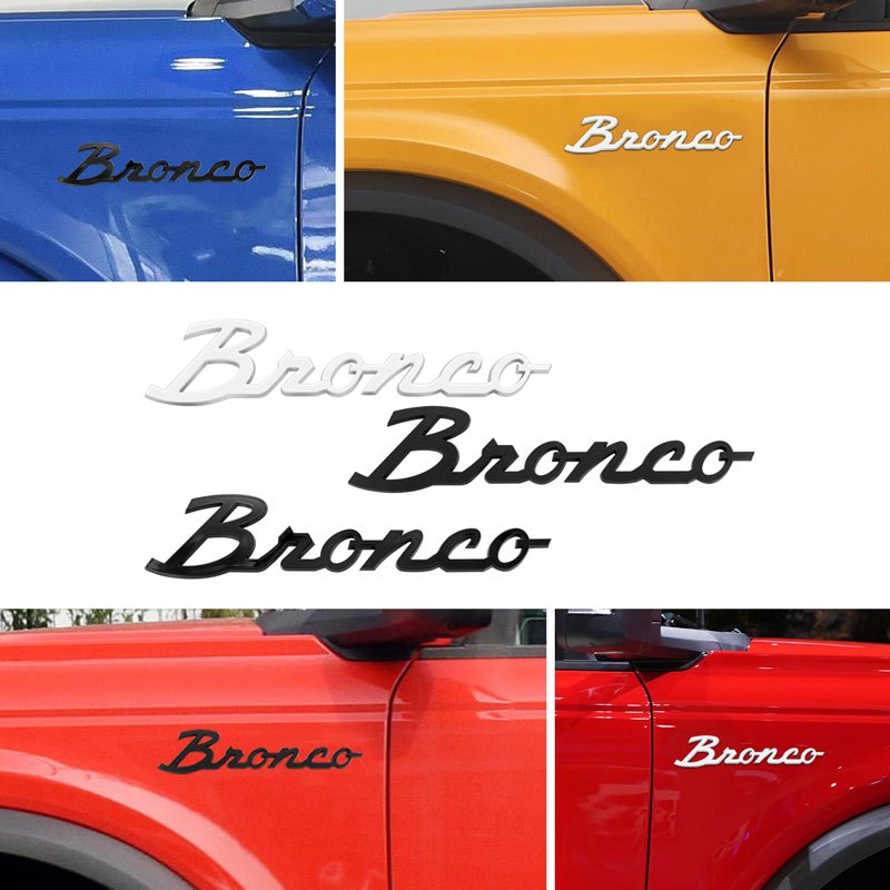 3D Bronco Logo Car Fender Side Letter Sticker Auto Rear Tail Trunk ...