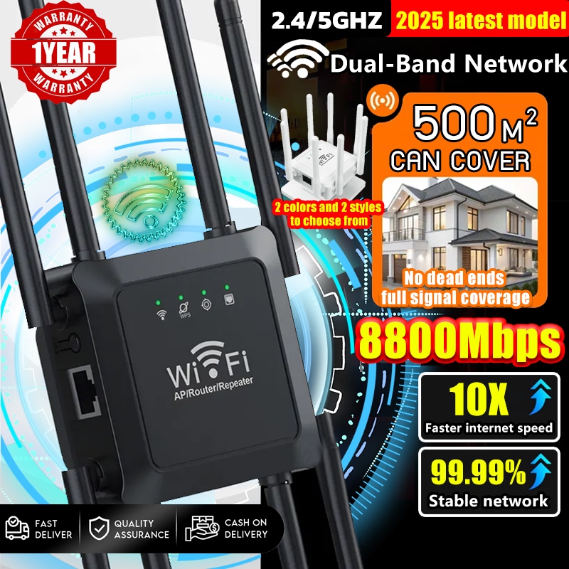 【Covering 800㎡】WiFi Repeater 2.4G/5G 29999Mbps Extender Signal Wireless ...