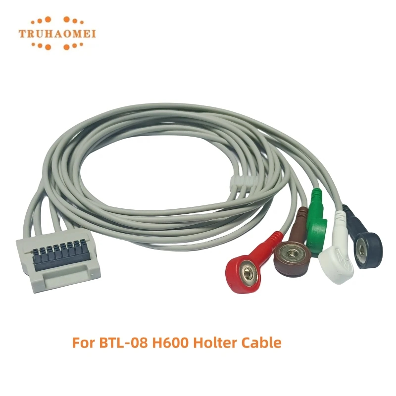 Holter Cable BTL-08 H100 H300 H600 Holter Recorder 16 Pin ECG 5 Lead 10 ...