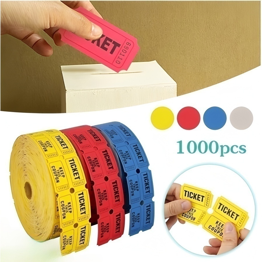 1000pcs Raffle Ticket/Ticket Stub/Ticket Roll/Raffle Ticket With Number ...