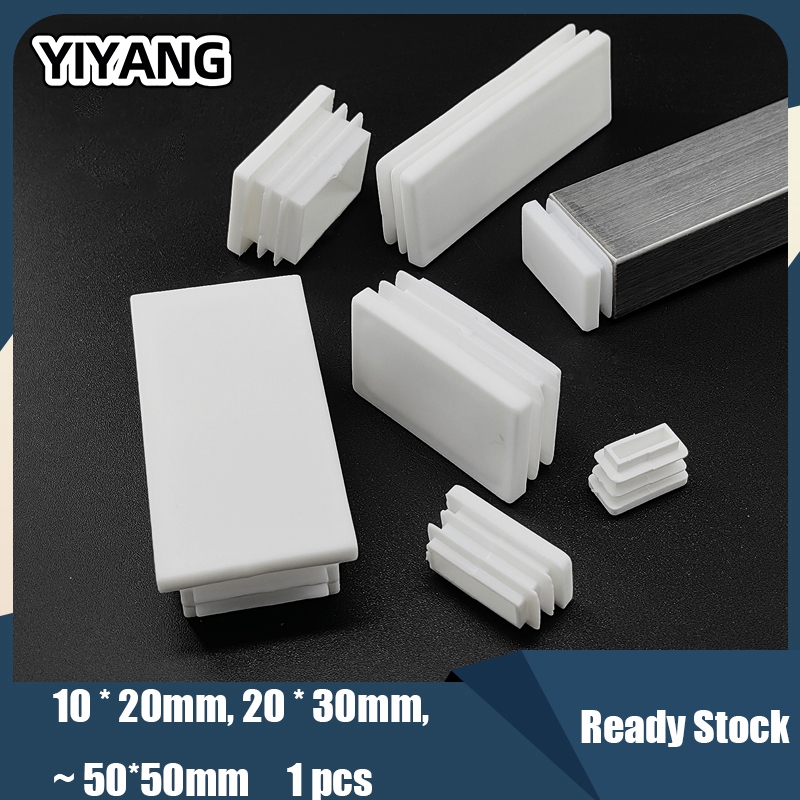 1PCS(White) Hollow Plastic Blanking End Cap Square / Square Plug/Inner ...