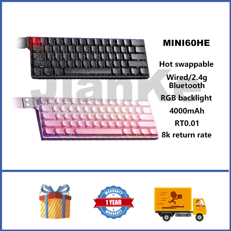 AULA MINI60HE Wireless Magnetic Keyboard 60% Hot swappable RGB RT0.01 Custom Gaming Keyboard ...