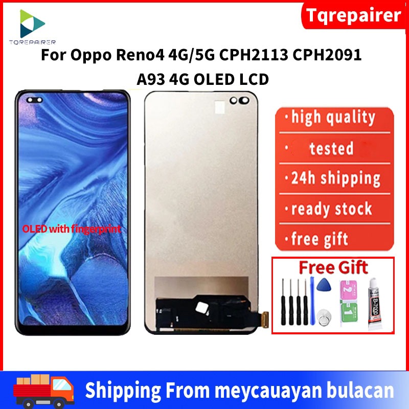 [Tqrepairer ] For Oppo Reno4 4G/5G CPH2113 CPH2091 A93 4G OLED LCD DIsplay Touch Screen ...