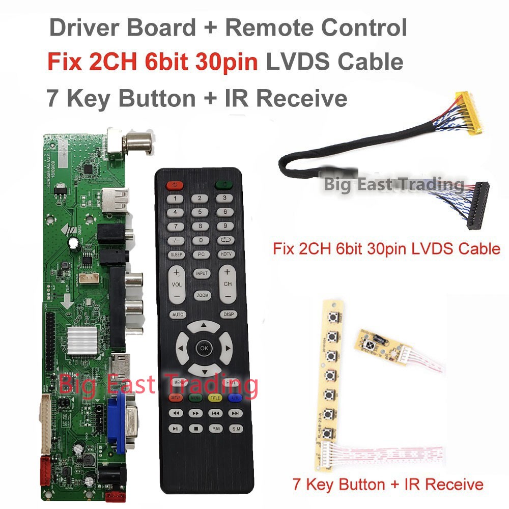 V56-1AV V56R-AS 1set No Need Firmware Driver Board + 7Key Button Board ...