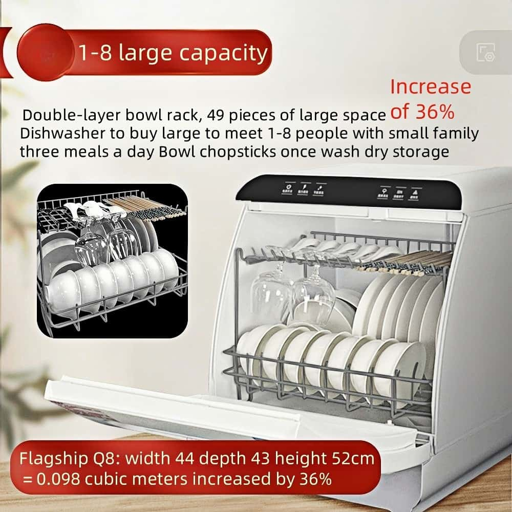Desktop Portable Dishwasher Machine Automatic Wash Serving Dish ...