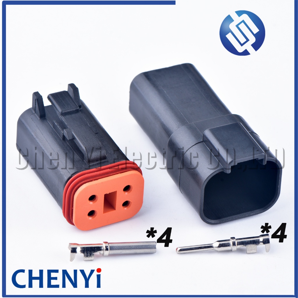 4 Pin Deutsch Auto DT 4 Pin Way Black Wire Connector Plug Enhanced Seal ...