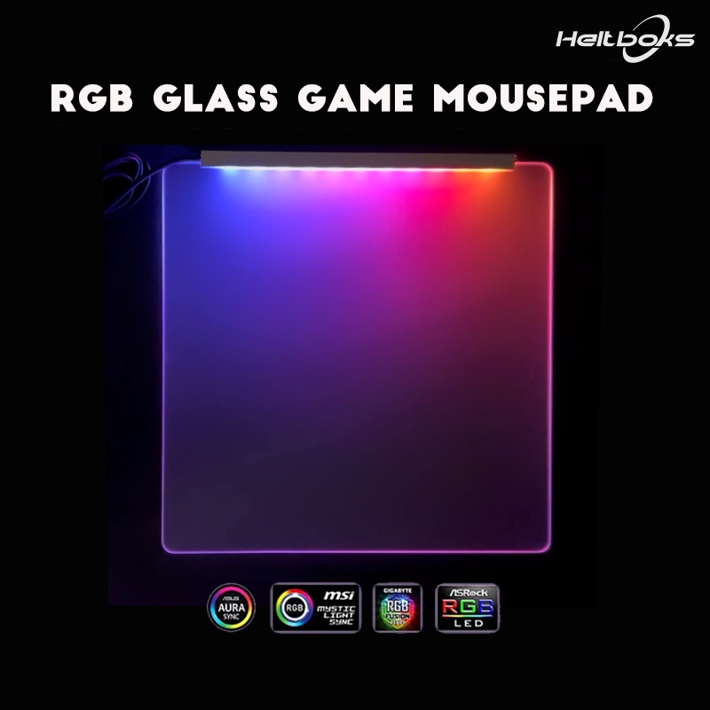 ARGB Luminous mouse pad game FPS mouse pad tempered glass motherboard ...