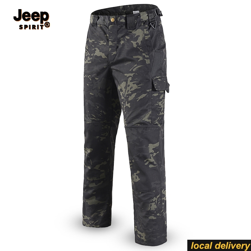 Jeep Spirit Tactical Pants for Men Multi-pocket Cargo Pants Camouflage ...