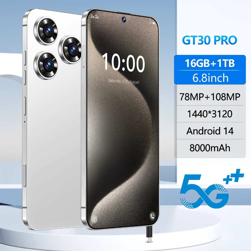GT30 PRO Built Pen 4G/5G Network 6.8 inch Screen Phone New Smartphone ...