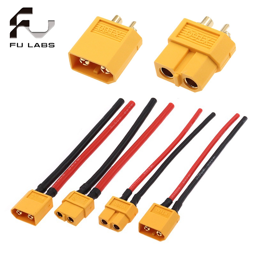 Amass XT60 Connector with Cable - High-Current Gold-Plated Charging Plug for RC LiPo Batteries ...