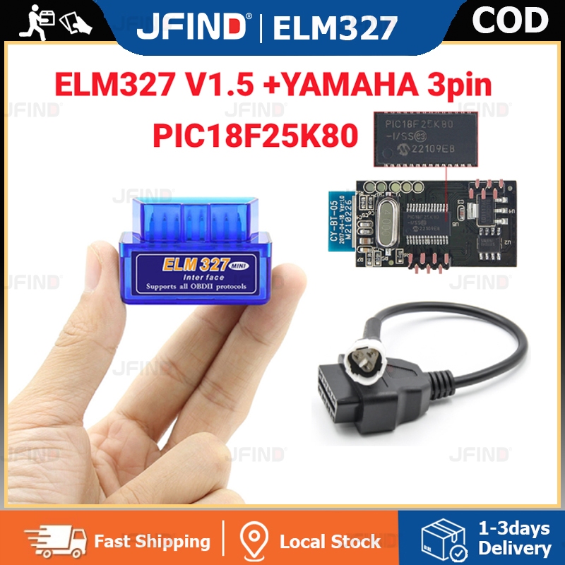 【Local Stock】for Yamaha ELM327 V1.5 OBD2 Car Diagnostic Scanner ...