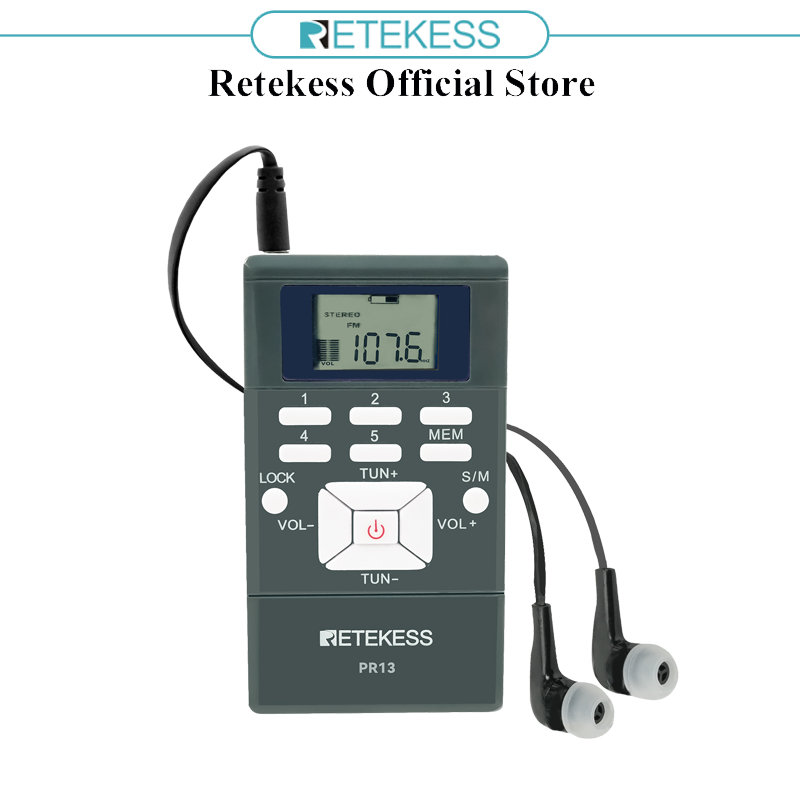 Retekess PR13 Portable FM Radio Receiver Mini Walkman Radio AAA Battery ...