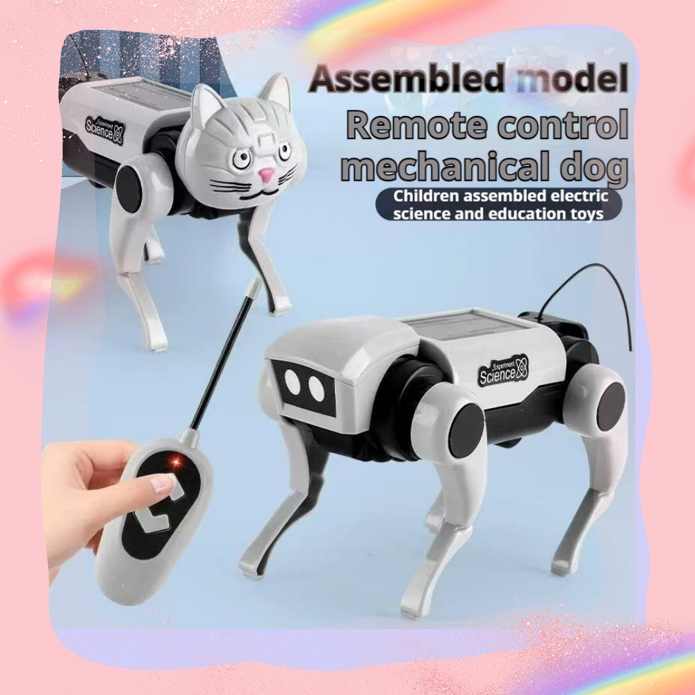 Self-Install DIY Intelligent Robot Dog Toys Solar Powered Assembly ...