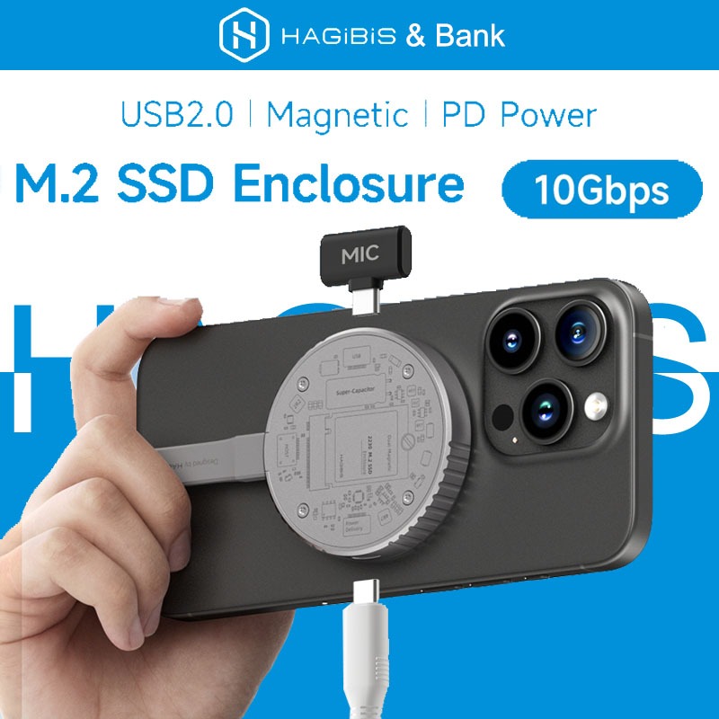 Hagibis Magnetic M.2 2230 NVMe SSD Enclosure with Mag ProRes USB C 3.2 ...
