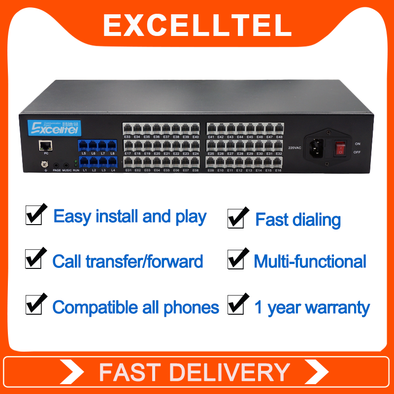 Excelltel PABX high quality intercom exchange telephone PBX system ...