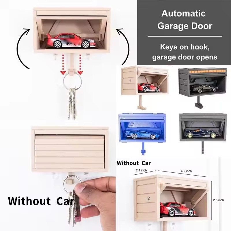 Car Garage Key Holder with Opening Door Fun 3D Printed Key Organizer ...