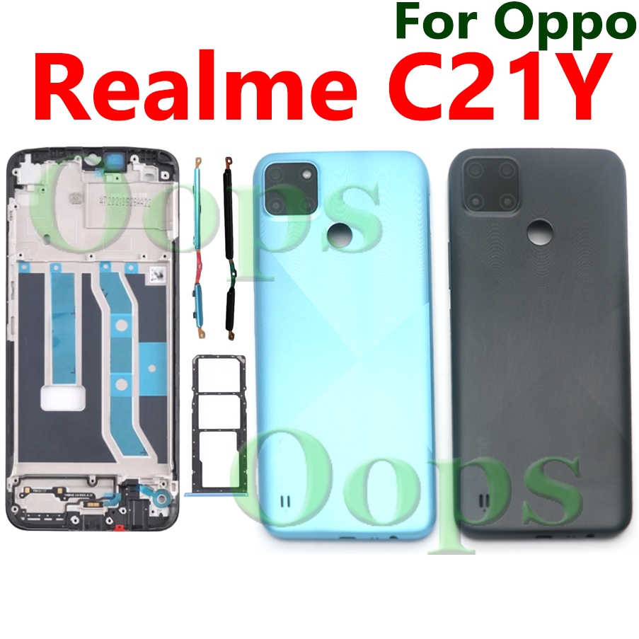 Back Cover Housing For Realme C21Y Phone LCD Front Middle Frame Battery ...