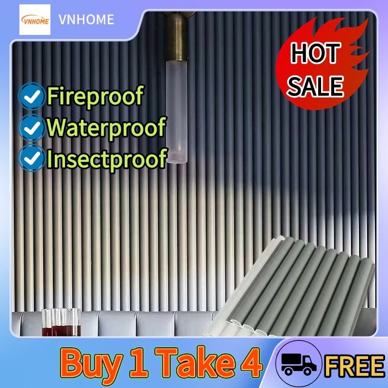 Fluted Wall Panel Sticker PVC Grille Waterproof Semicircle Grille ...