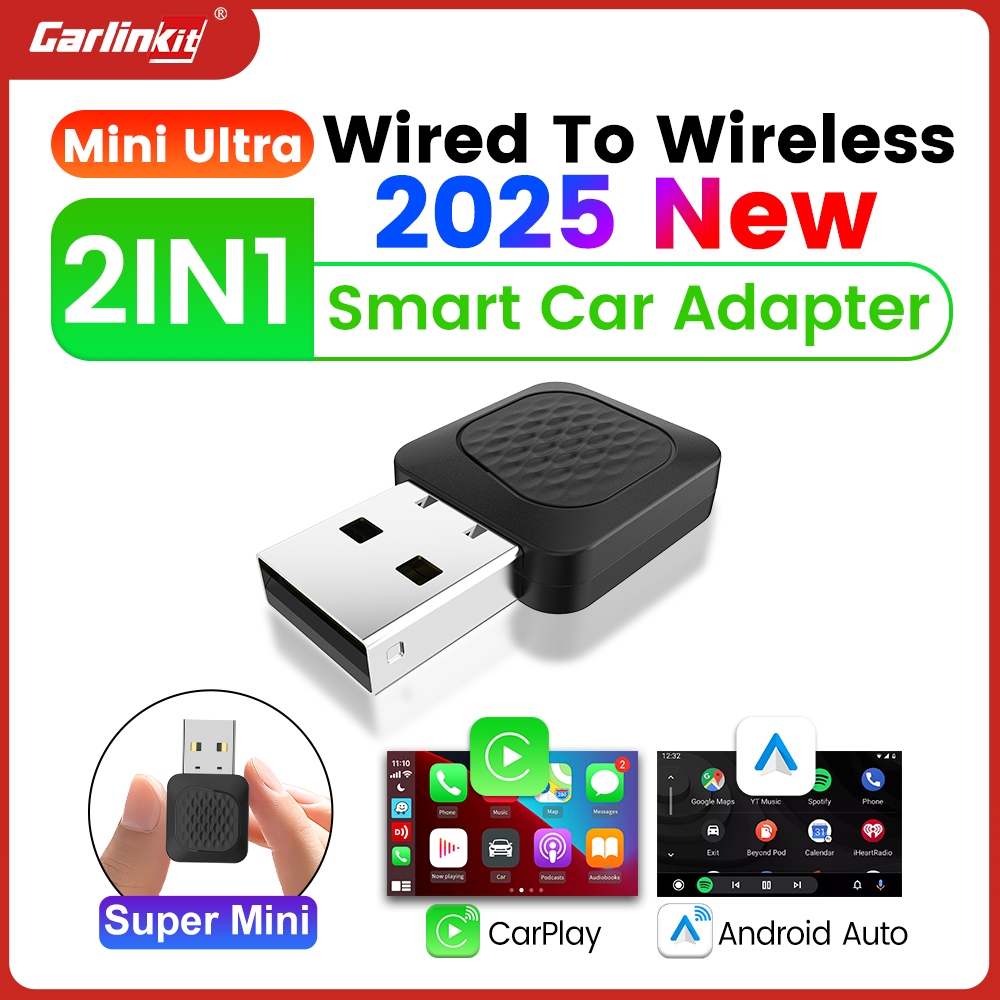 CarlinKit 2025 Mini Ultra Small & Compact Wired to Wireless Carplay ...